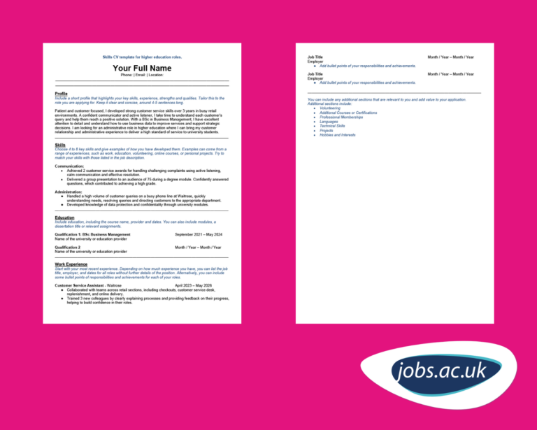 Free CV Templates - jobs.ac.uk